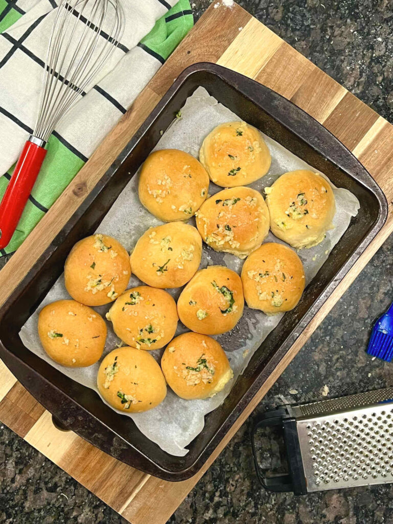 Cheese Buns with Garlic Butter Glaze • The Fusionary Cook