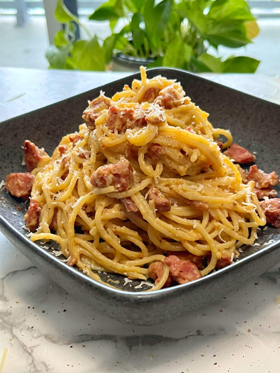 Chorizo Carbonara • The Fusionary Cook
