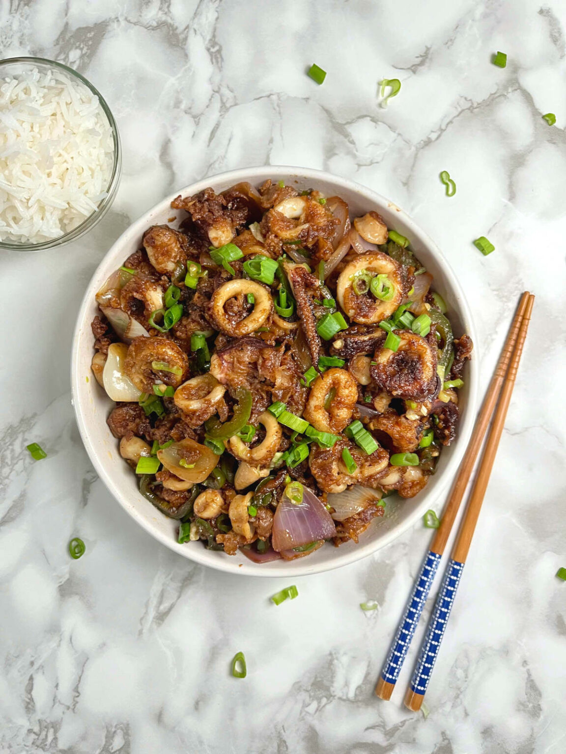 Spicy Stir Fry Squid (Chinese style) • The Fusionary Cook