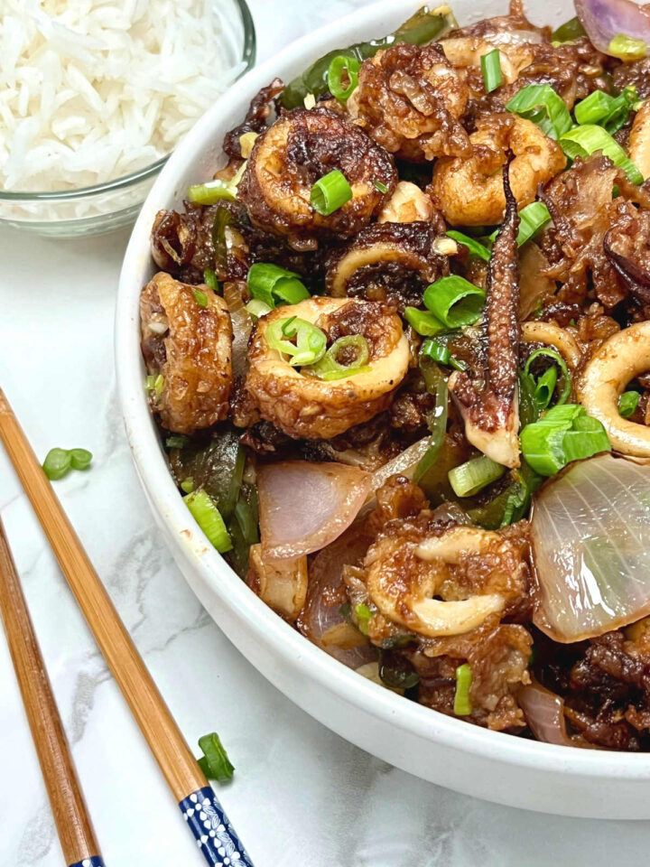Spicy Stir Fry Squid (Chinese style) • The Fusionary Cook